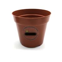 China Hydroponics PP Bonsai 85mm Orange Plastic Flower Pots With Label for sale