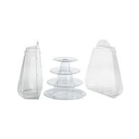 China 4-Layer Clear Smaller Plastic Macaron Tower Party Favor Boxes for sale