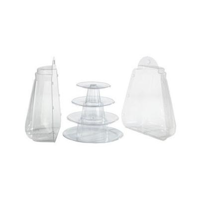 China 4-Layer Clear Smaller Plastic Macaron Tower Party Favor Boxes for sale