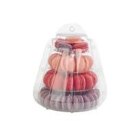 China Disposable 4 Layer Plastic Macaron Packaging Mini Macaron Tower With Handle for sale