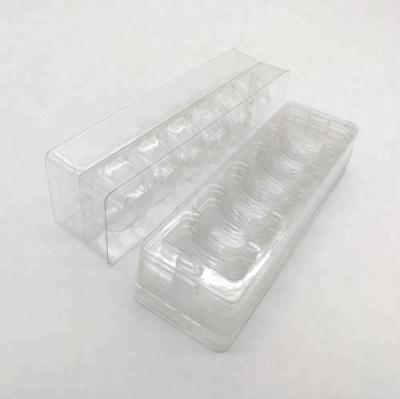 China 6 blister tray clear macaron plastic packaging container boxes & reusable macaron trays with 0.55 mm clear food grade PET for sale