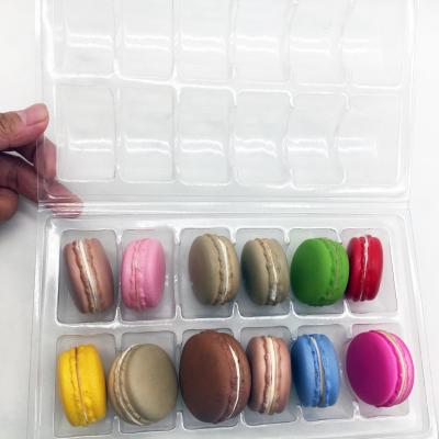 China 12 pcs macaron pack  plastic macaron tray clamshell packaging plastic package for sale