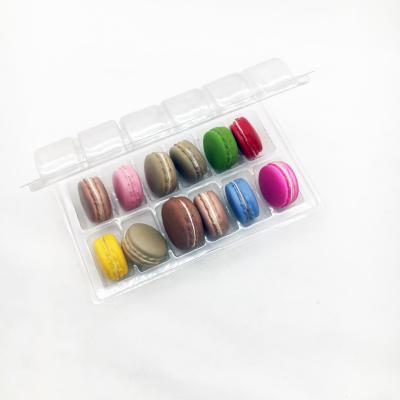 China Transparent plastic tray 12 holes macaron clamshell packaging gift pack for sale