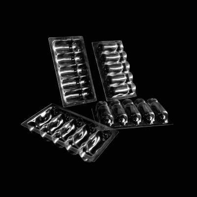 China Custom Clear Plastic Ampoule Tray Blister Packaging In PVC PET PETG ESD for sale