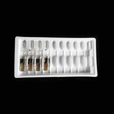 China High Quality Plastic Ampoules Tray 1ml 2ml 5ml 10ml Plastic Clear Blister Packaging Vials Blister Tray Box for sale