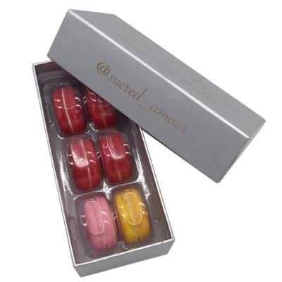 China 6 pcs macaron printing paper gift box packing boxes macarrons display macaron container with inner tray for sale