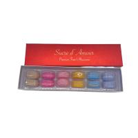 China Luxury 12 pcs Macaron Packaging Red Kraft Paper Box With Plastic Inner for sale