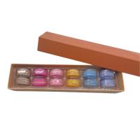 China Retro Design 12pcs Macaron Packaging Macaron Kraft Paper Box Recyclable with Plastic Inner for sale