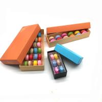 China Lovely Orange Kraft Paper Macaron Packaging Box Recyclable UV Coating 2pcs for sale