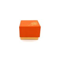 China Lovely Orange Kraft Paper Macaron Packaging Box Recyclable UV Coating 2pcs for sale