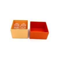 China Lovely Orange Kraft Paper Macaron Packaging Box Recyclable UV Coating 2pcs for sale