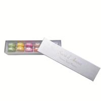China Luxury 12 Pcs Macaron Packaging Silver Kraft Paper Box With Plastic Inner for sale
