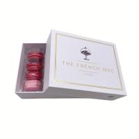 China White Macaron Packaging Rigid Gift Paper Box Food Grade 12Pcs With Plastic Clear Inner for sale