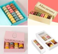 China Food Safe Macaron Paper Box Packing Macaron Plastic Box Drawer Style for sale