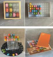 China Eco-Friendly Transparent Macaron Packaging with Custom Printing and Display Stand for Gift Boxes for sale