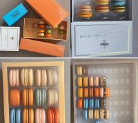 China Wholesale Macaron Box Packaging 12pcs  Embossing Printing Handling for sale