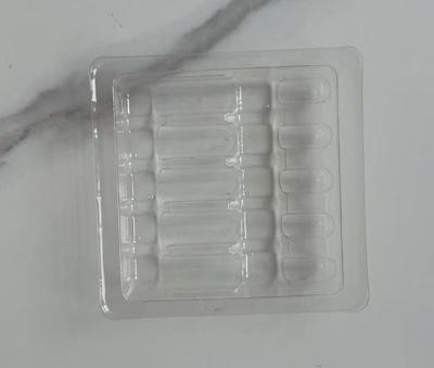 China Ecofriendly transparent plastic ampoule tray tray Medical 10ml sample box Blister sample box for sale