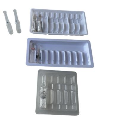 China 10ml White Plastic Ampoule Vial Medicine Packaging Tray Medical Plastic Manufacturer PET Blister Packaging Sample Accept for sale