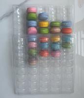 China Transparent  40 Pieces Plastic Macaron Packaging Macaron Serving Tray for sale