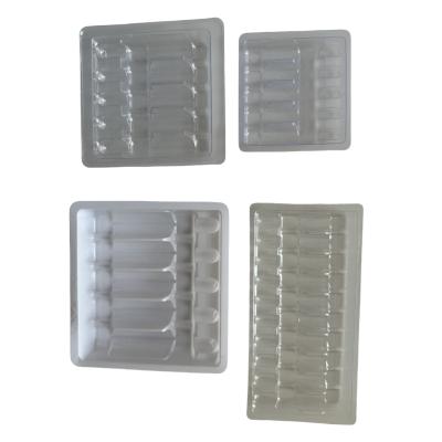 China 1ml 2ml 5ml 10ml PET Ampoule Tray Water Injection Ampoule Packaging Tray Customization for sale