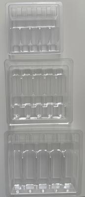 China 1ml 2ml 5ml 10ml PET Water Injection Ampoule Packaging Tray Vacuum Forming Packaging Tray Customized for sale