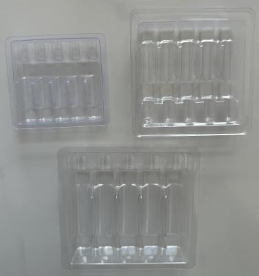 China Customized Vacuum Tray Packaging 1ml 2ml 5ml 10ml PET Water Injection Ampoule Tray for sale