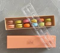 China Eco-Friendly Transparent Macaron Packaging with Custom Printing for Display Stand and Gift Box for sale