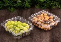 China Customized Design Recyclable PET Fruit Packaging Box with Heat Sealing for Tomatoes and Grapes for sale