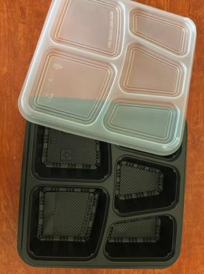 China PP food boxes, 5-grid PP disposable food boxes, 5-grid PP food boxes, 5-grid food packaging boxes for sale