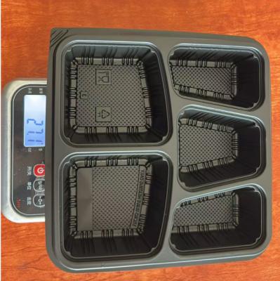 China Fast food boxes, 5-grid disposable fast food boxes, 5-grid PP fast food boxes, 5-grid fast food packaging boxes for sale
