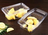 China One-time use fruit packaging box, rectangular plastic box for fresh vegetables, PET food-grade transparent fruit cutting box for sale