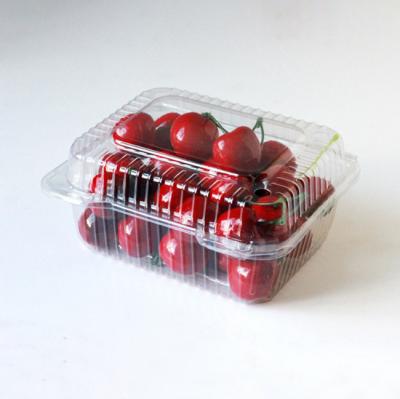China One-time use fruit packaging box, rectangular plastic box for fresh vegetables, PET food-grade transparent fruit cutting box for sale