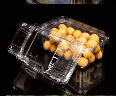 China Single-use fruit box food-grade PET fruit and vegetable cutting box transparent lid with cover leak-proof packaging box supermarket packaging box for sale