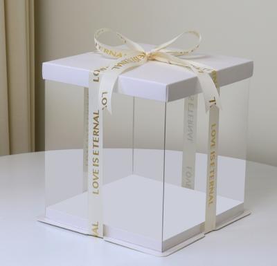 China Transparent plastic cake box with high transparency PET double-sided protective film for 6