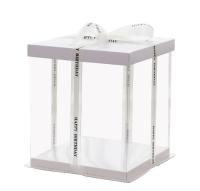 China Wholesale transparent paper cupcake packaging boxes. High-base model for 2, 4, 6, 12 cupcakes. for sale