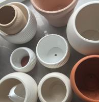 China Imitation Ceramic Flower Pot with Matte Finish and Retro Brick Design in Multiple Sizes for sale