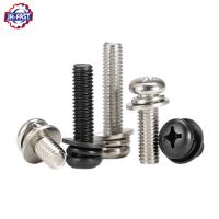 China Pan Head Dacromet Black Oxide Three Triple Combination Bolt Screw Assembly for sale
