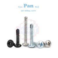 China Metric Hex Washer Head Self-Drilling Metal Screws M2 to M5 Black Finish Steel Stainless Steel for sale
