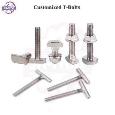 China DIN Standard Galvanized Zinc T-Head Bolt M6 M8 M10 M12 for Solar Panel Mounting for sale