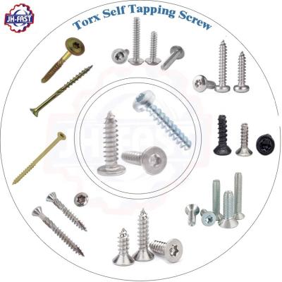 China Custom Carbon Stainless Steel Self Tapping Screws M2.5 Black Torx Flat Tail for sale