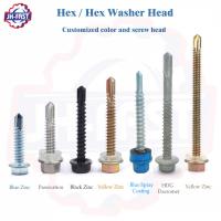 China ISO Standard Self Drilling Tek Screw Hex Washer Head Zinc Finish for Sheet Metal Roofing 12-14x1-1/2 for sale