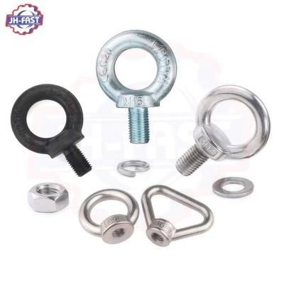 China DIN 580 Grade 8 Carbon Steel Eye Bolt 35mm Length Fully Threaded Black Galvanized for sale