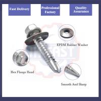 China ISO Standard Self Drilling Tek Screw Hex Washer Head Zinc Finish for Sheet Metal Roofing 12-14x1-1/2 for sale