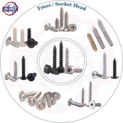 China Black Round Head Self-Tapping Screw with Hex Socket Drive Metric Stainless Steel for sale