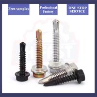 China ISO Standard Self Drilling Tek Screw Hex Washer Head Zinc Finish for Sheet Metal Roofing 12-14x1-1/2 for sale