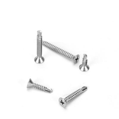 China Passivated Stainless Steel Flat Head Self Drilling Screw ISO Metric for Metal Fastening for sale