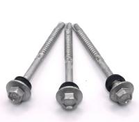 China DIN Standard Hex Flange Self-Drilling Screw with EPDM Washer Metric Steel Black Zinc for sale