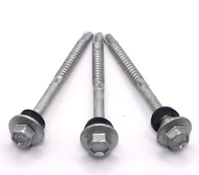 China DIN Standard Hex Flange Self-Drilling Screw with EPDM Washer Metric Steel Black Zinc for sale