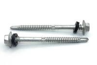China DIN Standard Hex Flange Self-Drilling Screw with EPDM Washer Metric Steel Black Zinc for sale