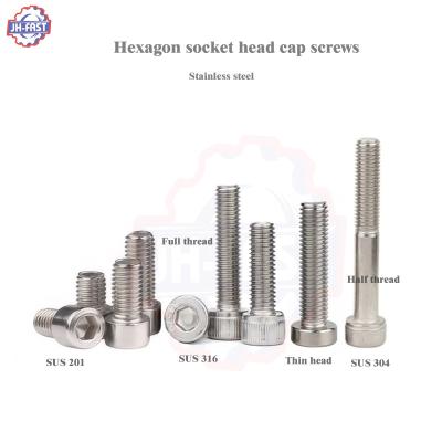China Stainless Steel DIN912 Hex Socket Cap Screw A2-70 A4-80 M2 to M12 Allen Key Bolt for sale